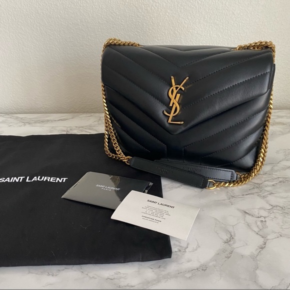 Bags | Ysl Loulou Small In Black Calfskin Leather | Poshmark